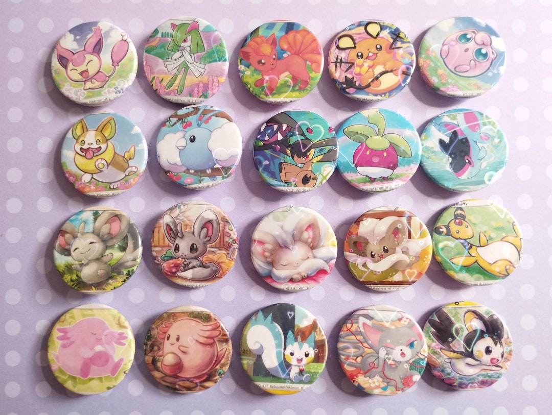 Pokemon Kawaii Heart Holo Badges TCG Buttons - Etsy UK