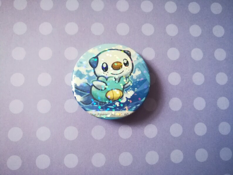 Pikachu, Riolu, Rowlet and Oshawott Upcycled Pokemon Card Badges ...