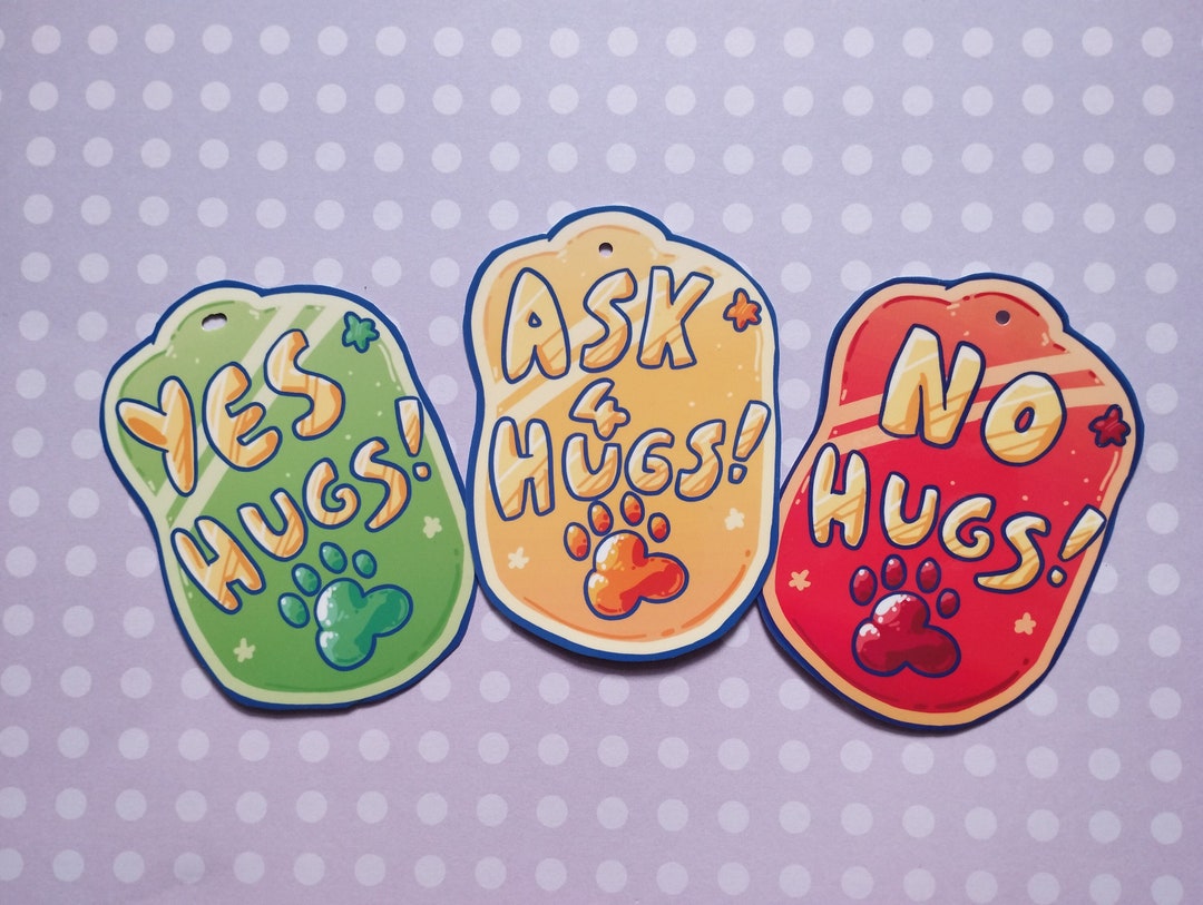 Fursuit Hug Consent Badges, Laminated Cards Yes, Ask and No - Etsy