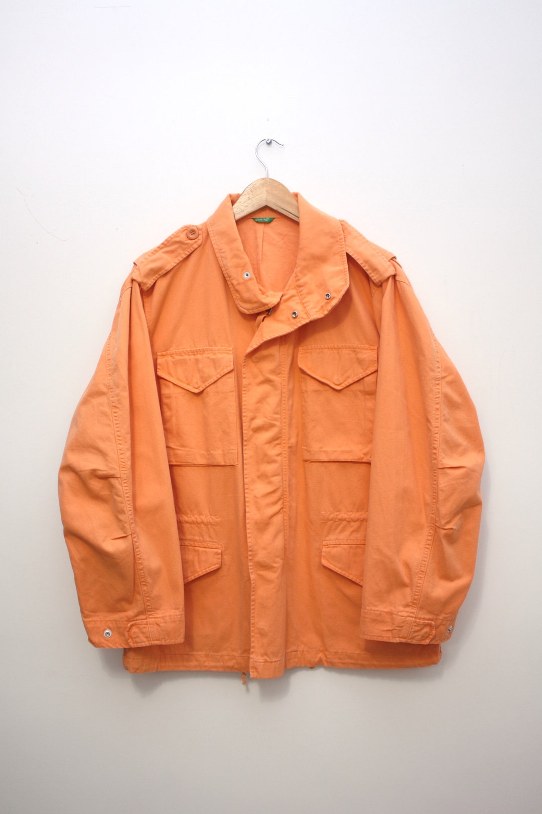 United Colors of Benetton Orange M-65 Jacket Made in Italy - Etsy