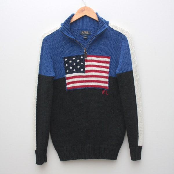 Ralph Lauren Usa Flag Sweater - Etsy