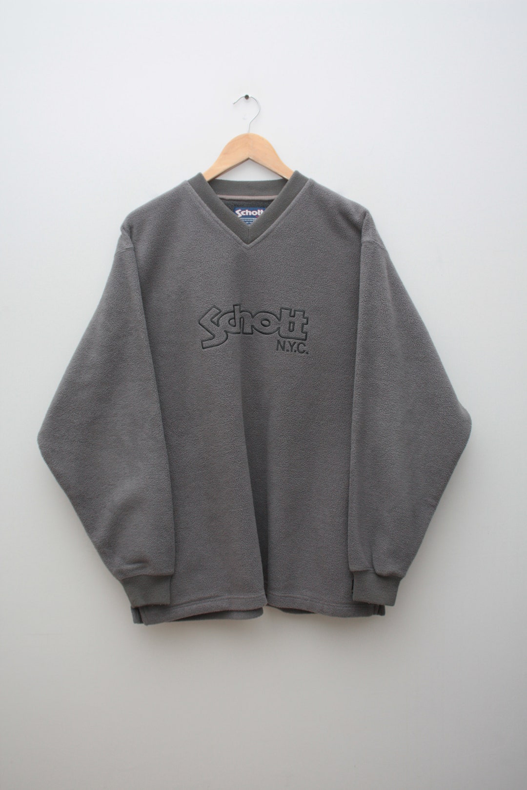 Schott N.Y.C. Vintage V-neck Fleece Large Men's - Etsy