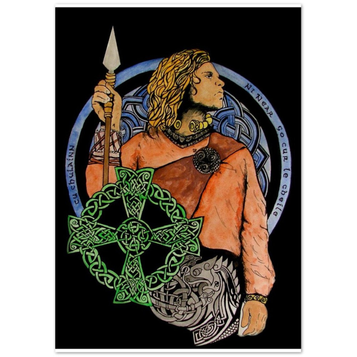 Cu Chulainn the Hound of Ulster Art Print Irish History | Etsy