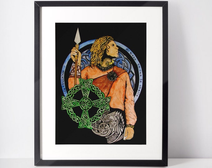 Celtic Dogs Art Print, Antique Celtic Knot Design, Ancient Irish Wall ...