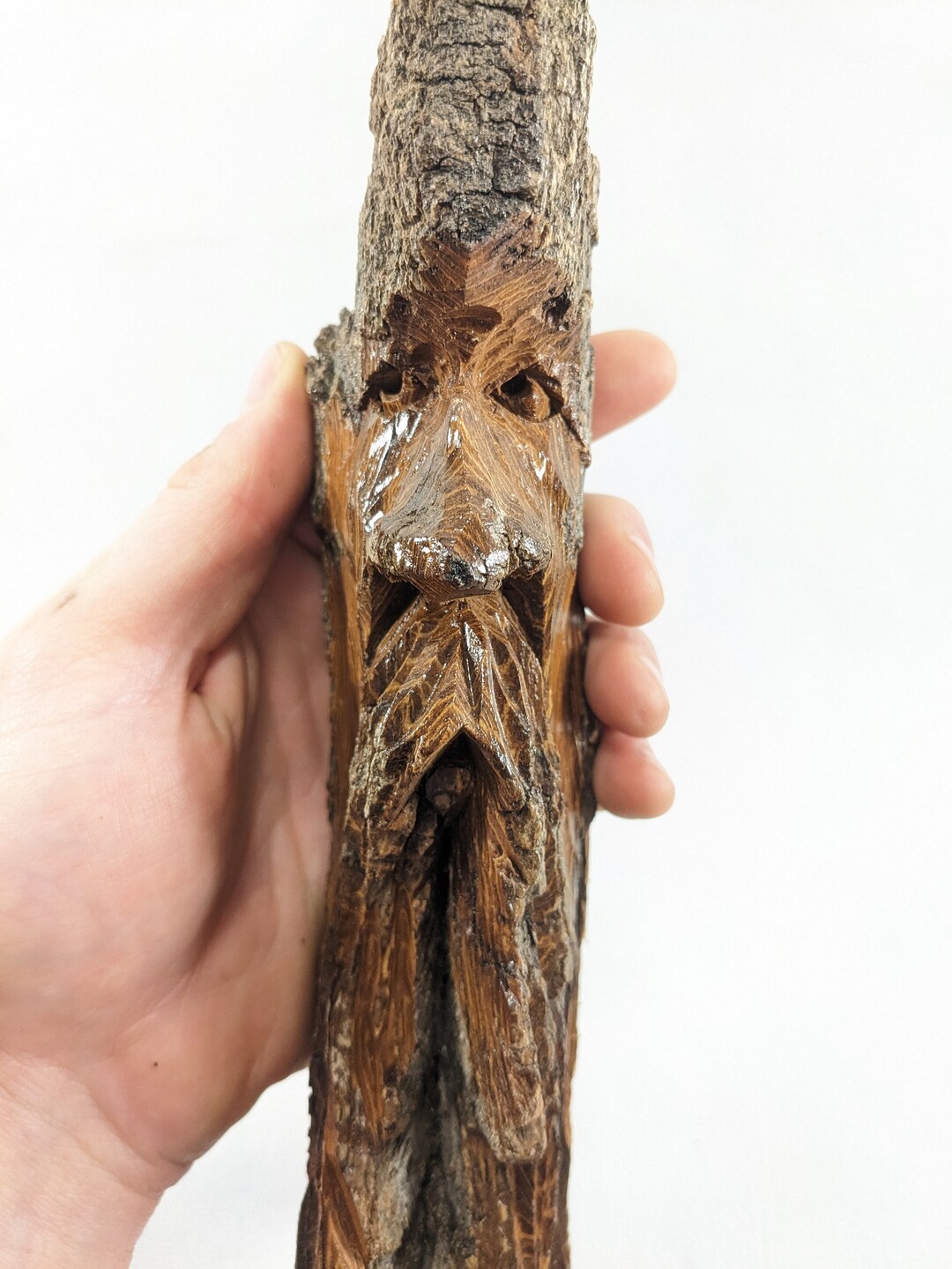 Wood Spirit, Hand Carved, Cottonwood Bark, Home Decor, Wood Gift, Wood ...