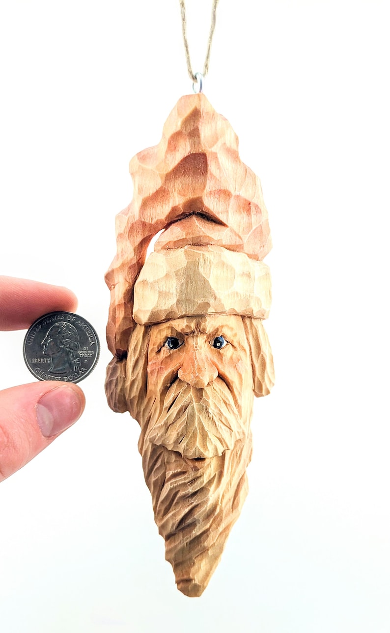 Santa Ornament, Christmas Decor, Hand Carved, Wood Carving, Handmade - Etsy