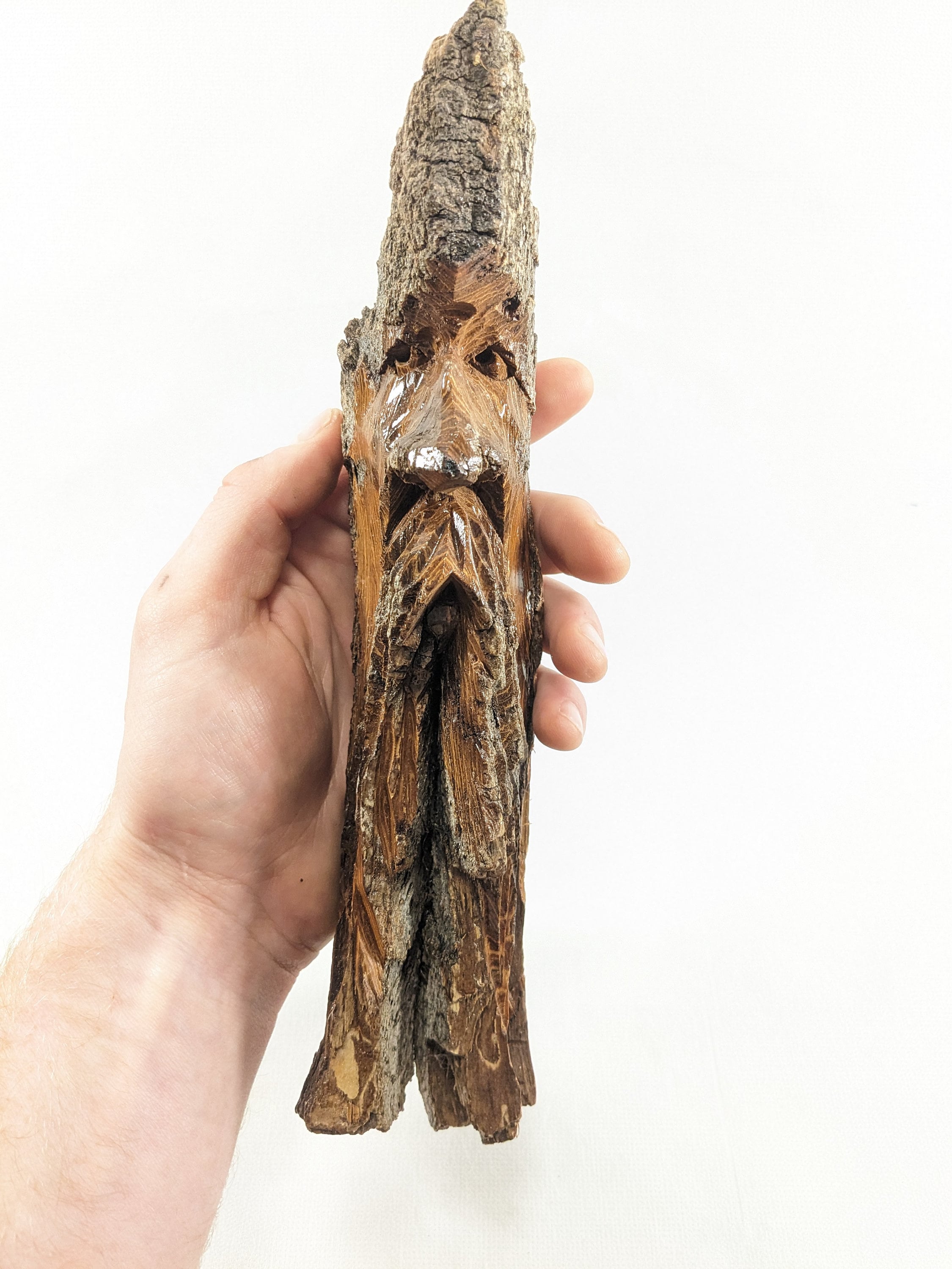 Wood Spirit, Hand Carved, Cottonwood Bark, Home Decor, Wood Gift, Wood ...