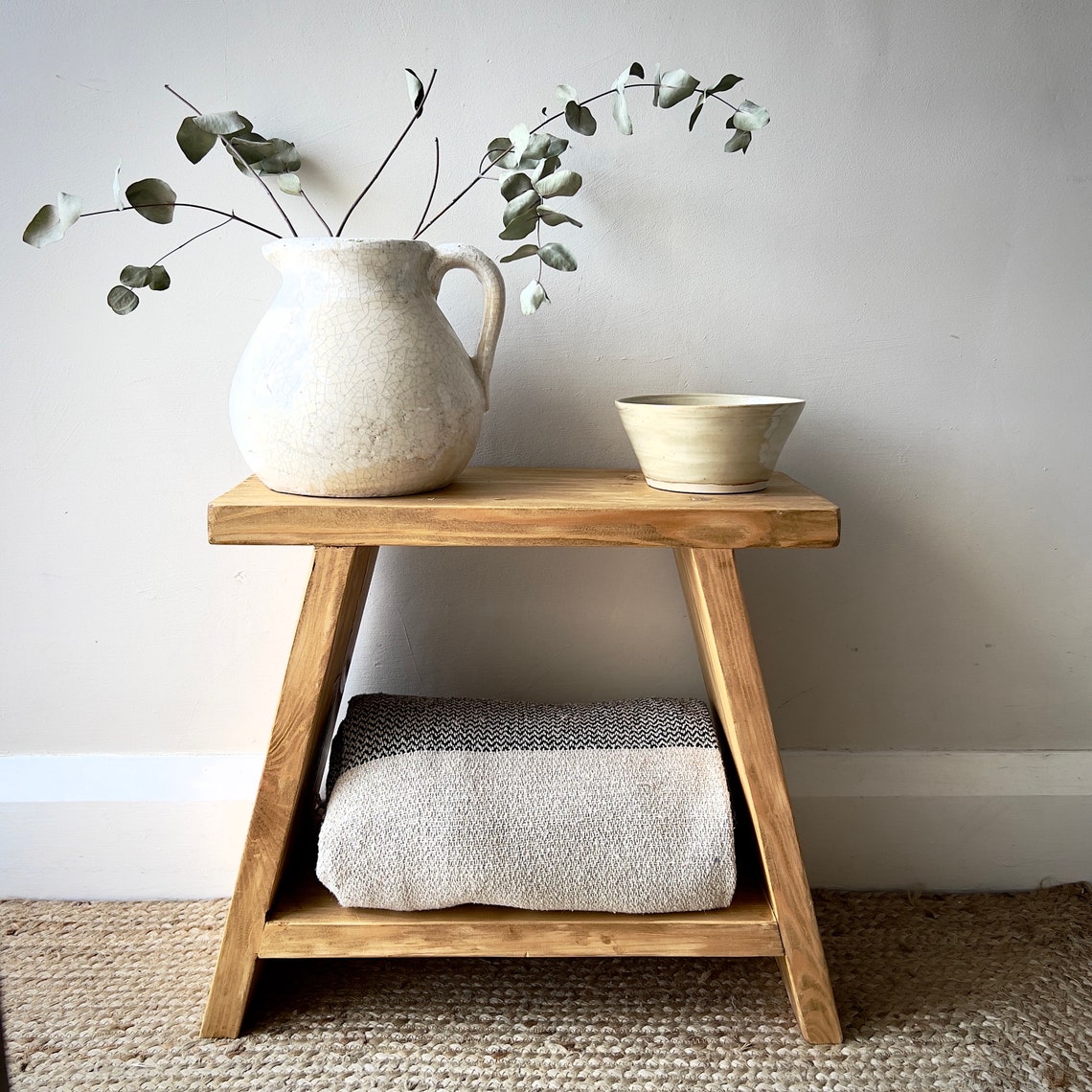 Rustic Storage Stool Milking Stool Bathroom Stool Living - Etsy UK