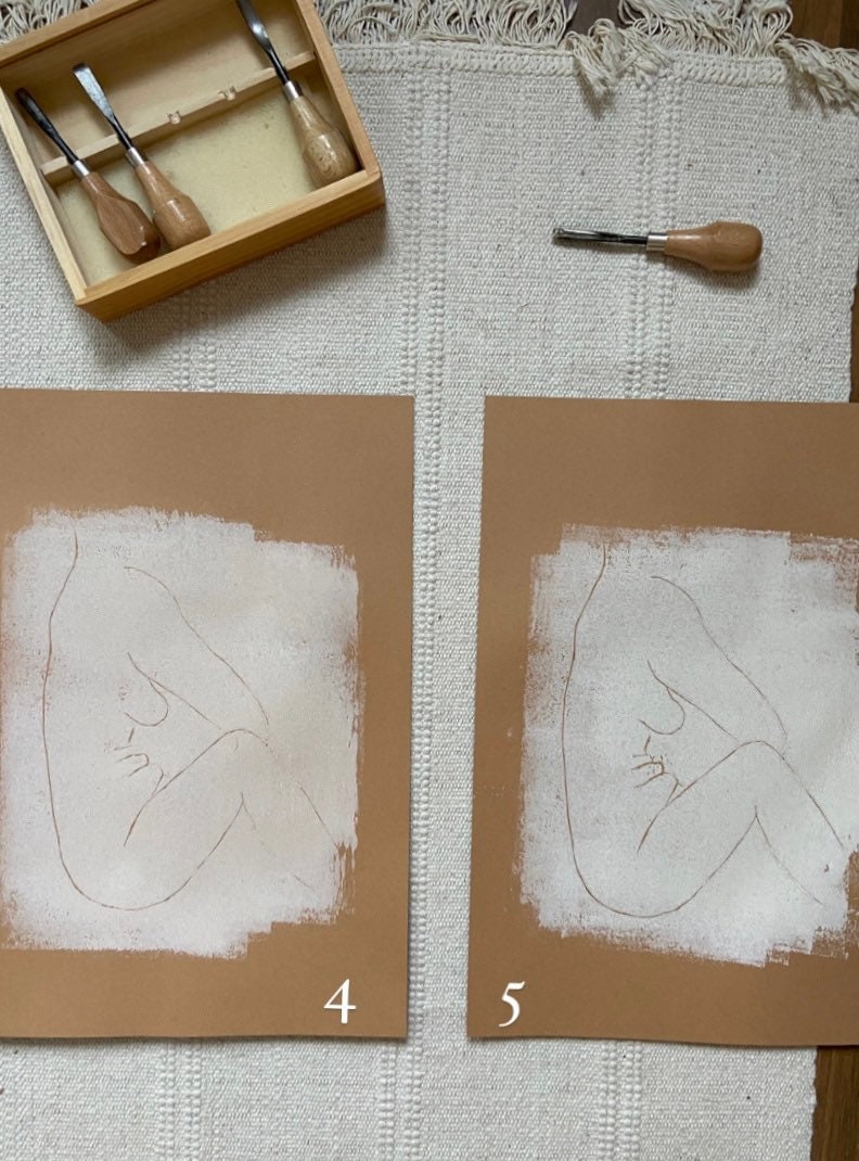 Bodyline Original Woodcut Print // Wood Print Line Art // - Etsy