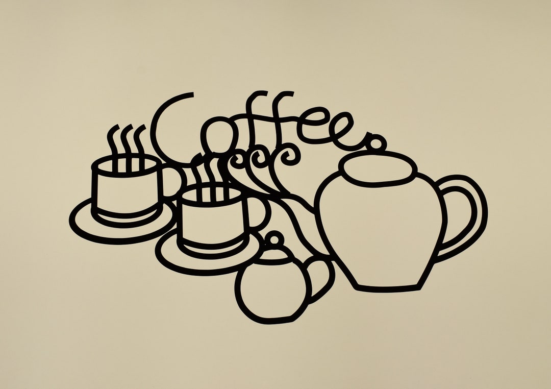 Metal Coffee Sign Coffee Pot and Cups - Etsy