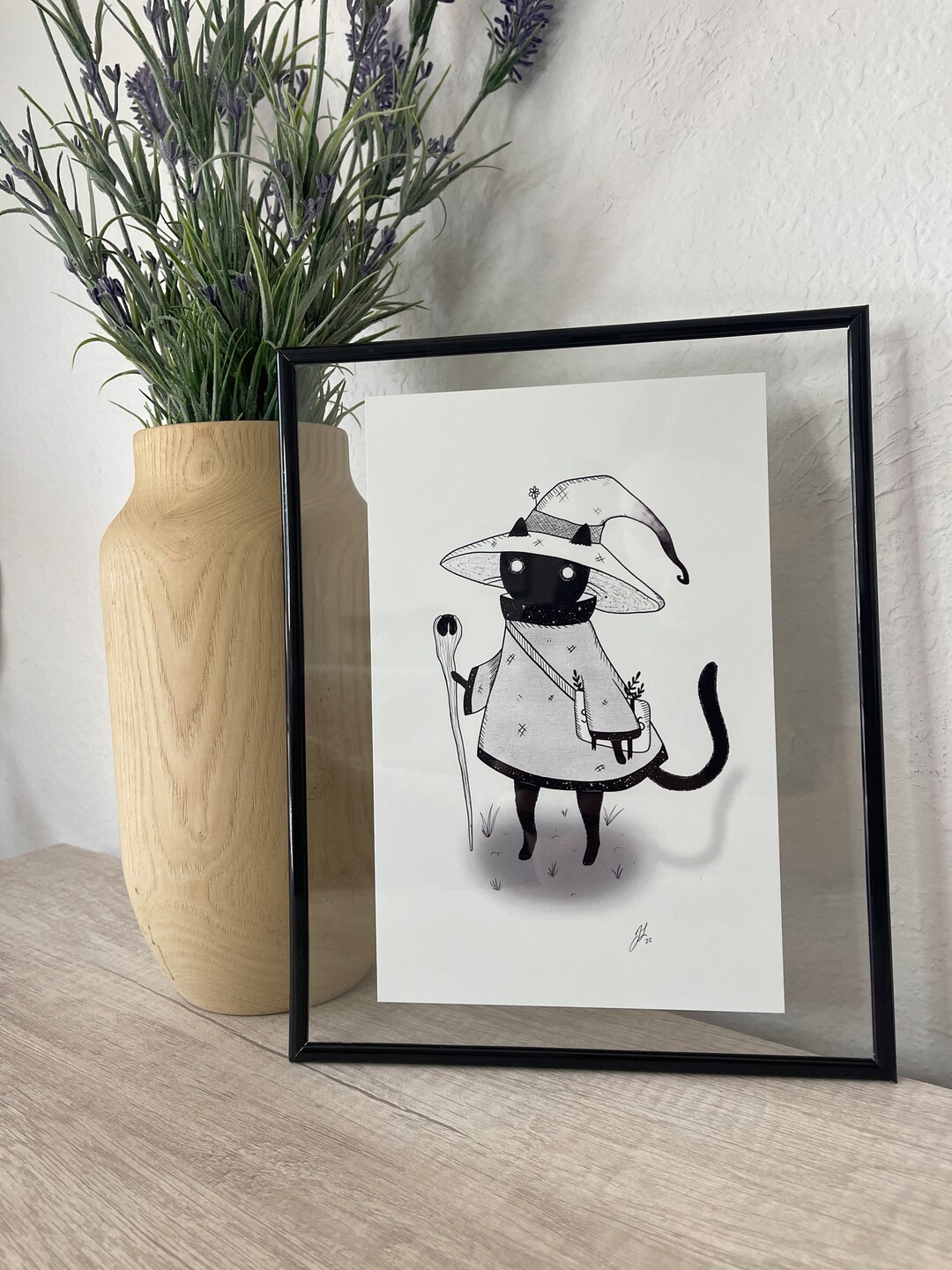 Cat Art Prints, Illustrated Art Print, Mini Cute Prints, Mini Wall Art ...