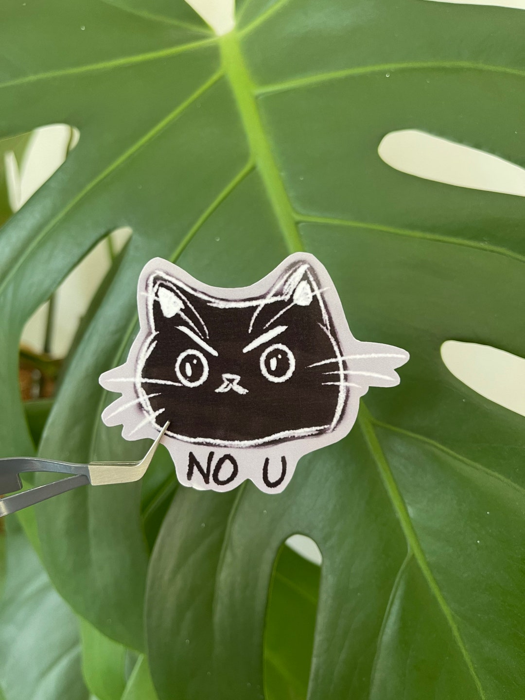 NO U Vinyl Sticker, Cat Sticker, Vinyl Sticker, Funny Sticker - Etsy