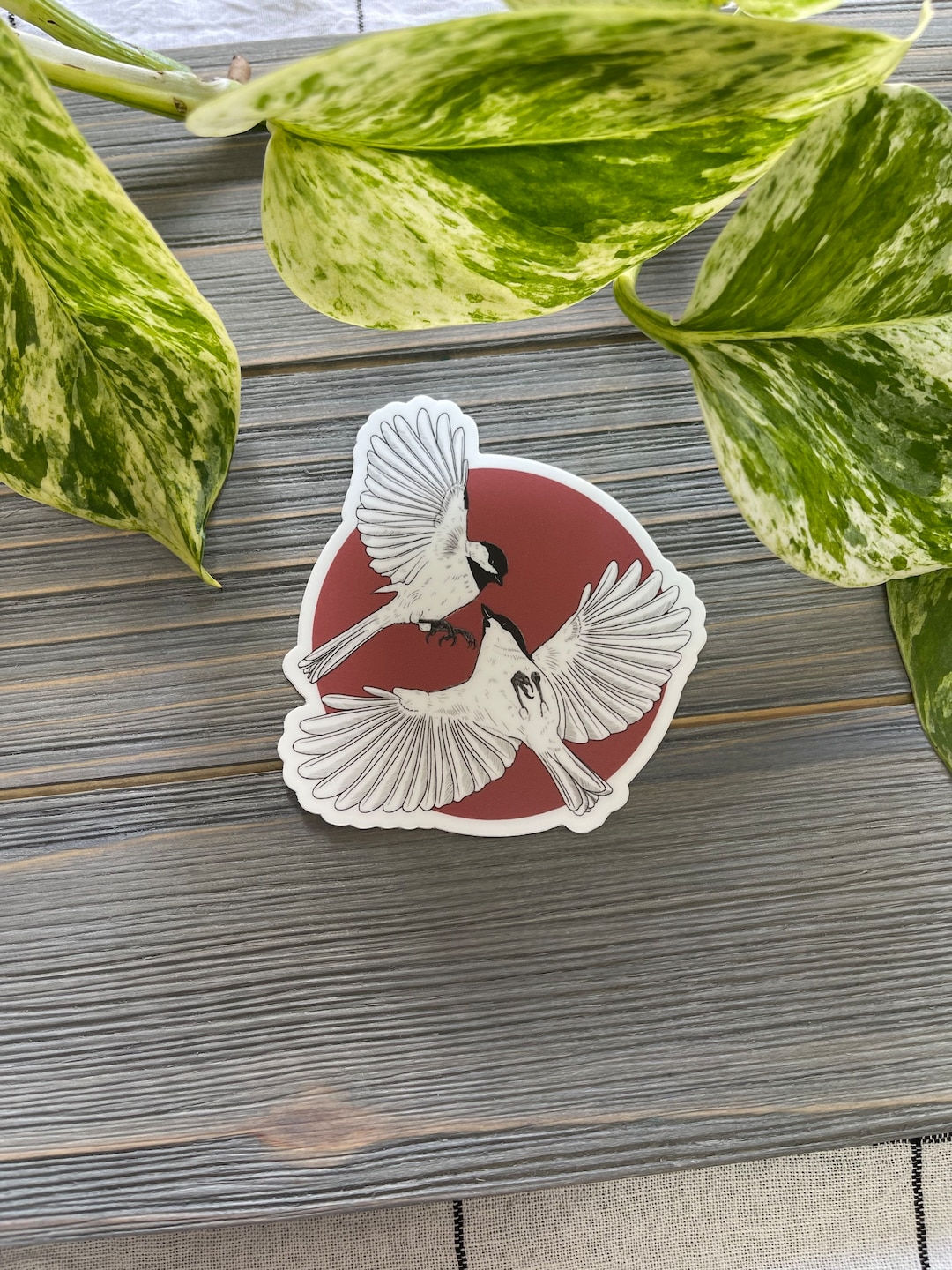 STICKER: Sparrow Sticker, Chickadee Sticker, Black and Red Sticker ...