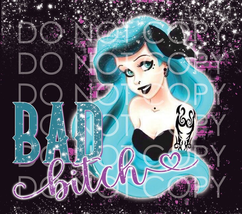 Bad Bitch Punk Mermaid Skinny Tumbler Sublimation Design 20 Oz - Etsy