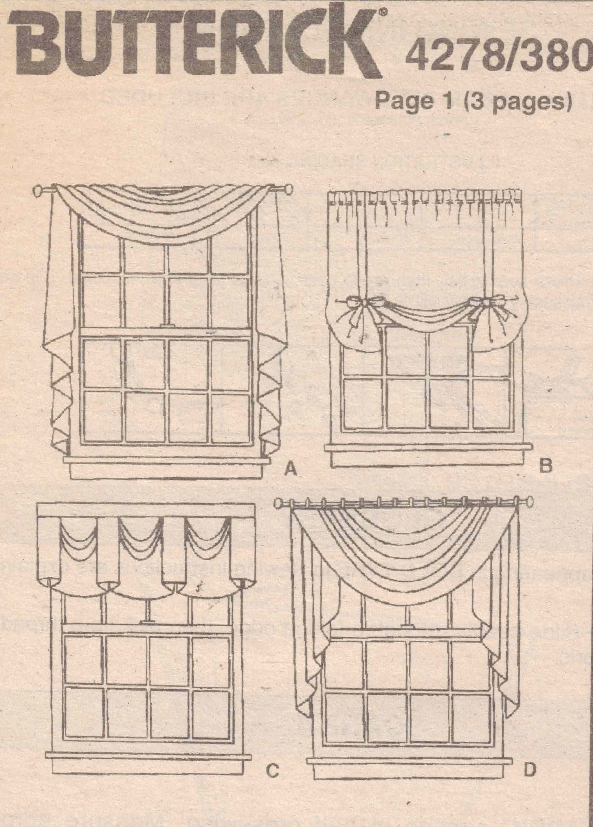 DIY Window Treatments Home Decor Sewing Pattern Four Looks / Butterick ...