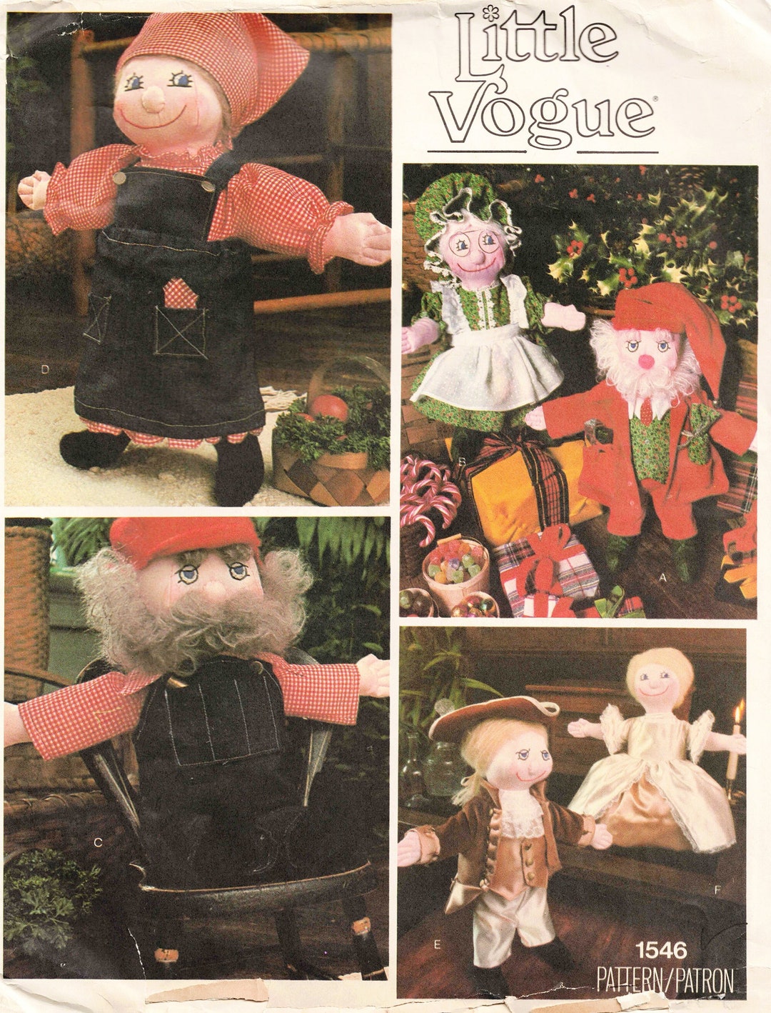 Soft Sculpture Dolls Sewing Pattern - Colonial - Mr. & Mrs. Claus ...