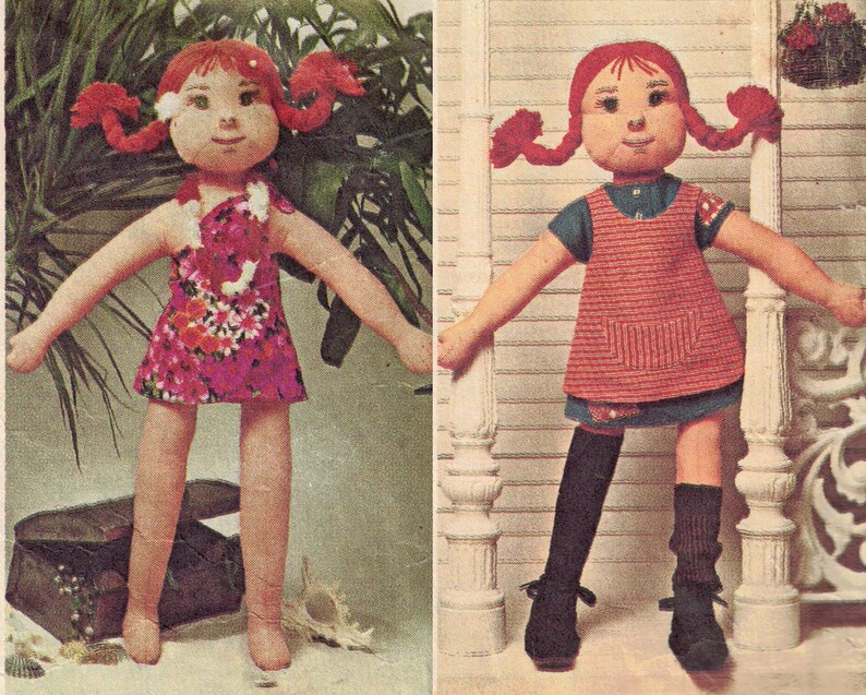 Pippi Longstocking Cloth Dall Sewing Pattern Oversize Rag Doll and ...
