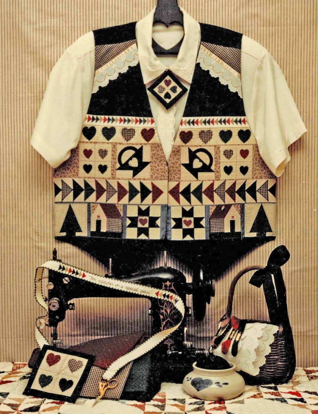 Patchwork Vest Sewing Pattern With Cross Stitch & Lace - Sizes S-L ...