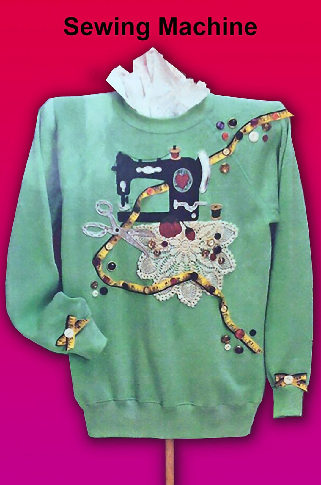 Sewing Machine Sweatshirt Pattern UNCUT Creative Embellished Clothing ...