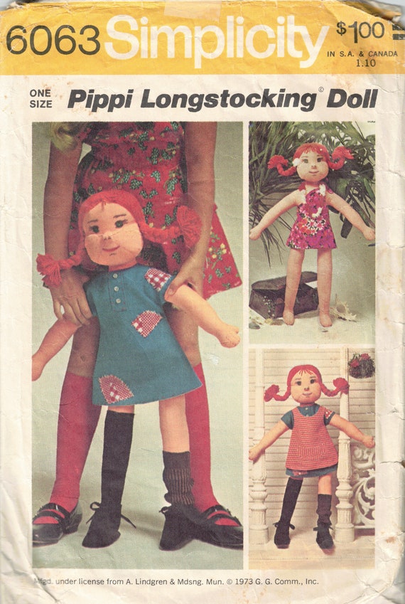 Pippi Longstocking Cloth Dall Sewing Pattern Oversize Rag - Etsy