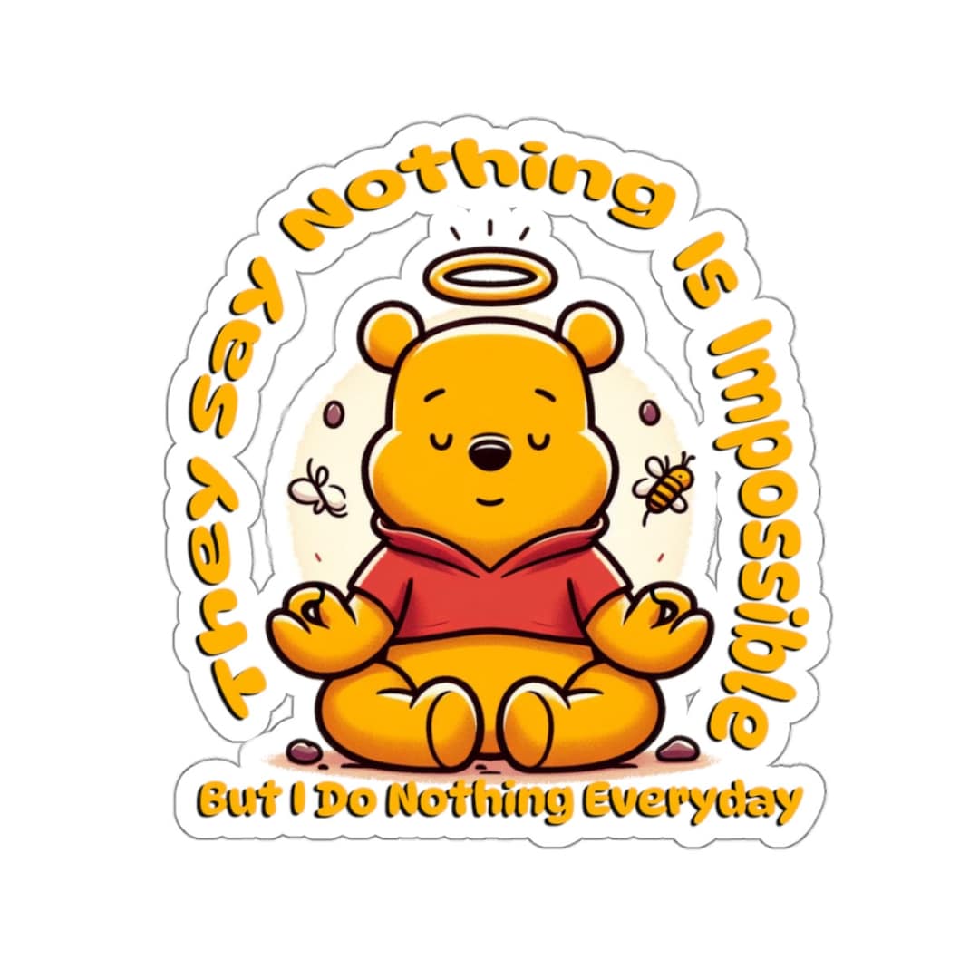 Winnie the Pooh Meditating Disney Kiss-cut Stickers Disneyland Hundred ...