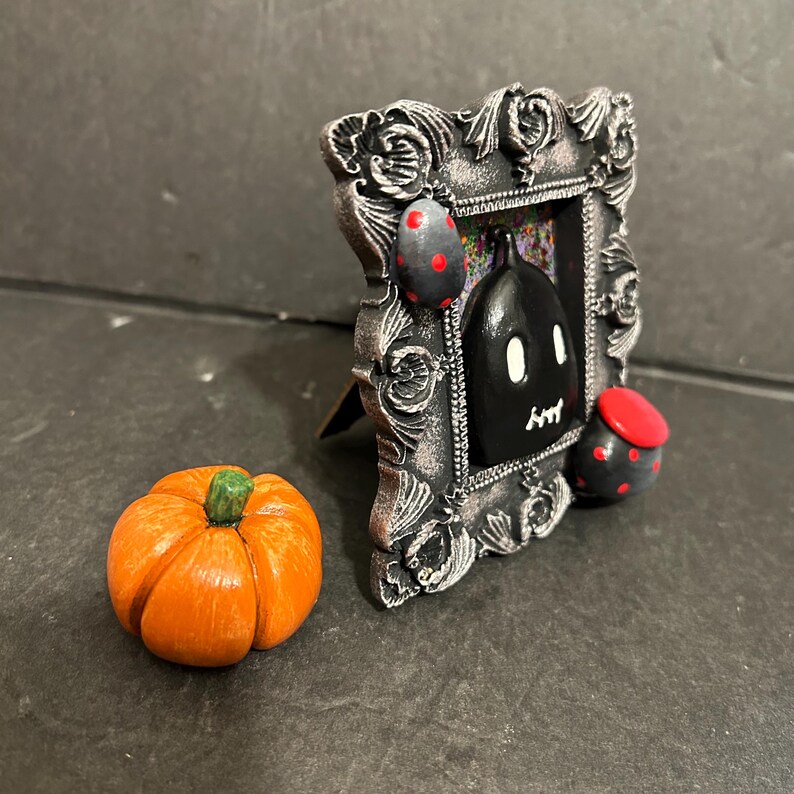 Krobus Stardew Valley Mini Frame Sculpt Decoration With Pumpkin - Etsy