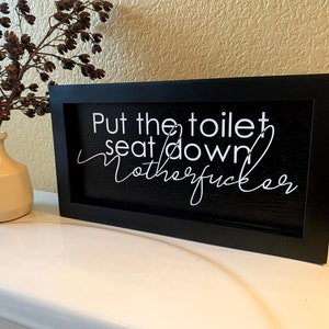 Funny Toilet Seat Down Sign - Etsy