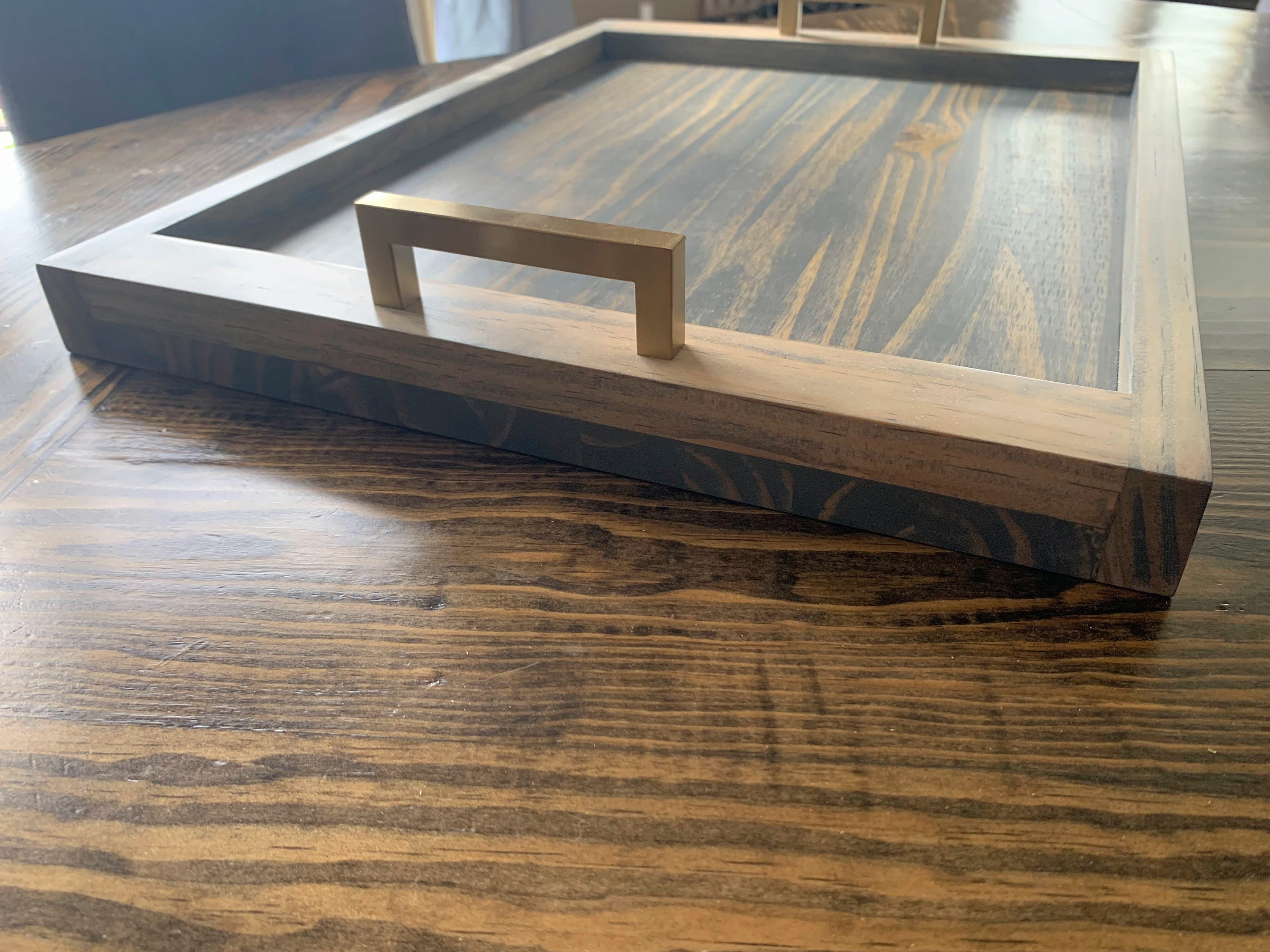 Extra Large Wooden Farmhouse Serving Tray, Rustic Wood Ottoman Tray ...