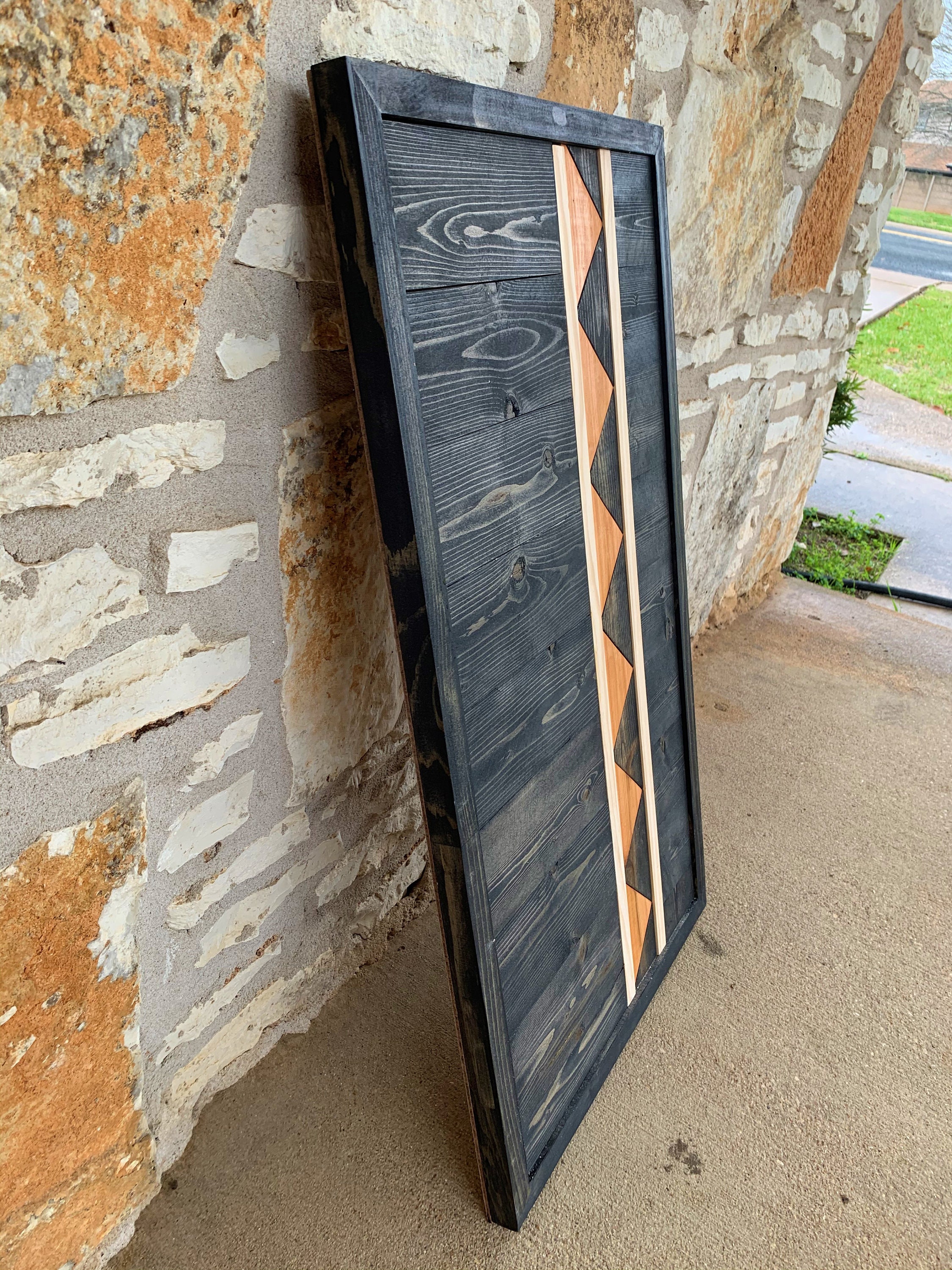 Rustic Aztec Wood Art Living Room Wall Decor Wood Mosaic - Etsy