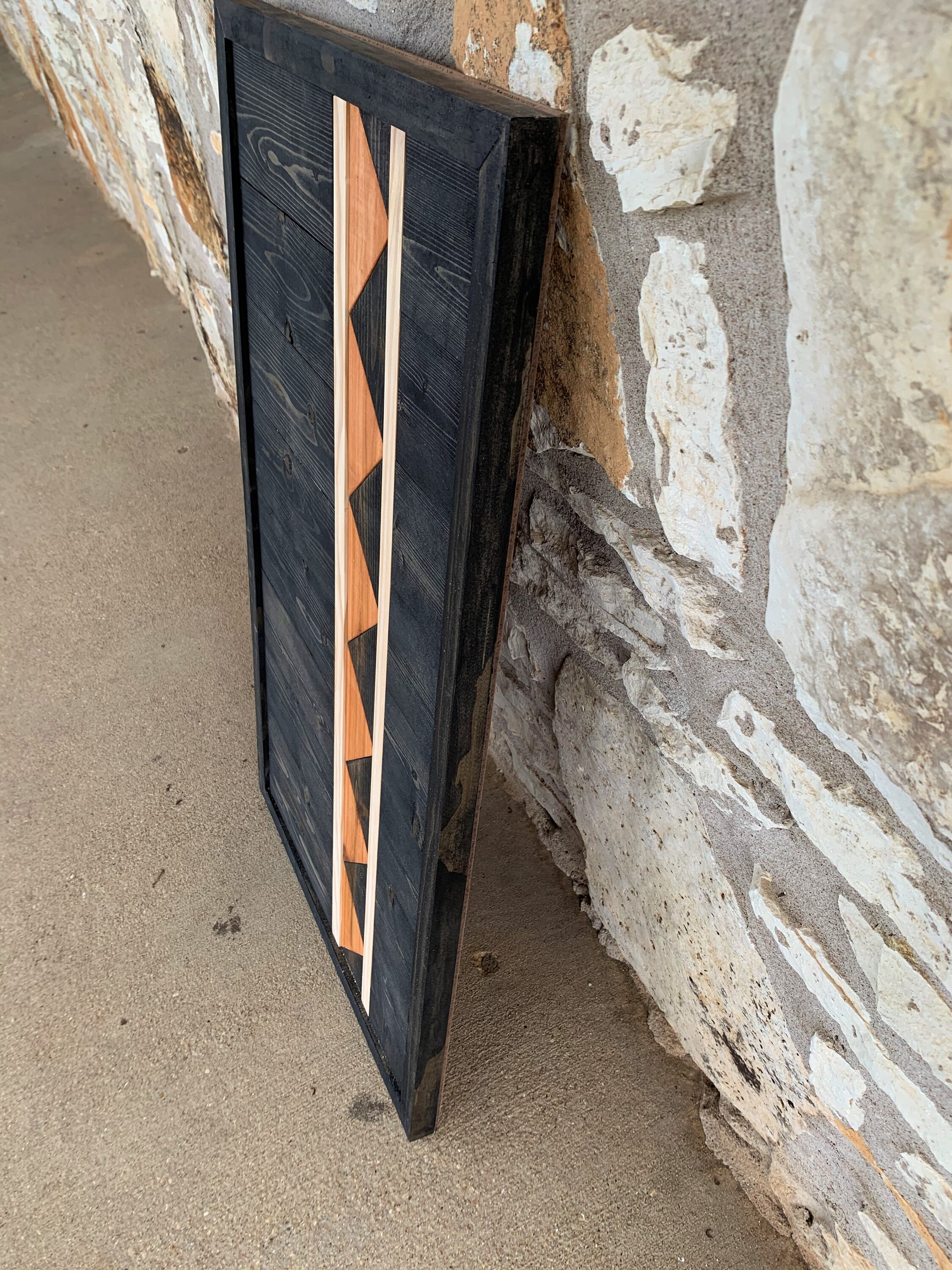 Rustic Aztec Wood Art Living Room Wall Decor Wood Mosaic - Etsy