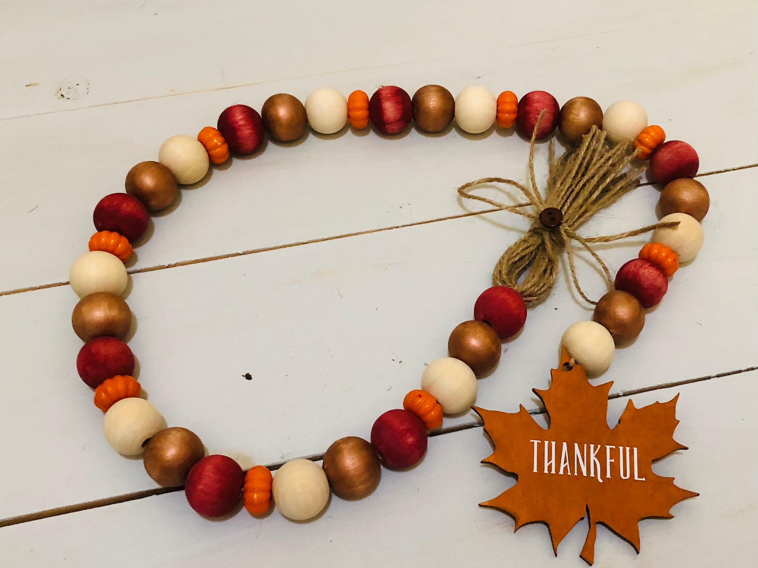 Fall Decor, Wood Bead Garland, Home Decorations, Home Decor, Fall ...