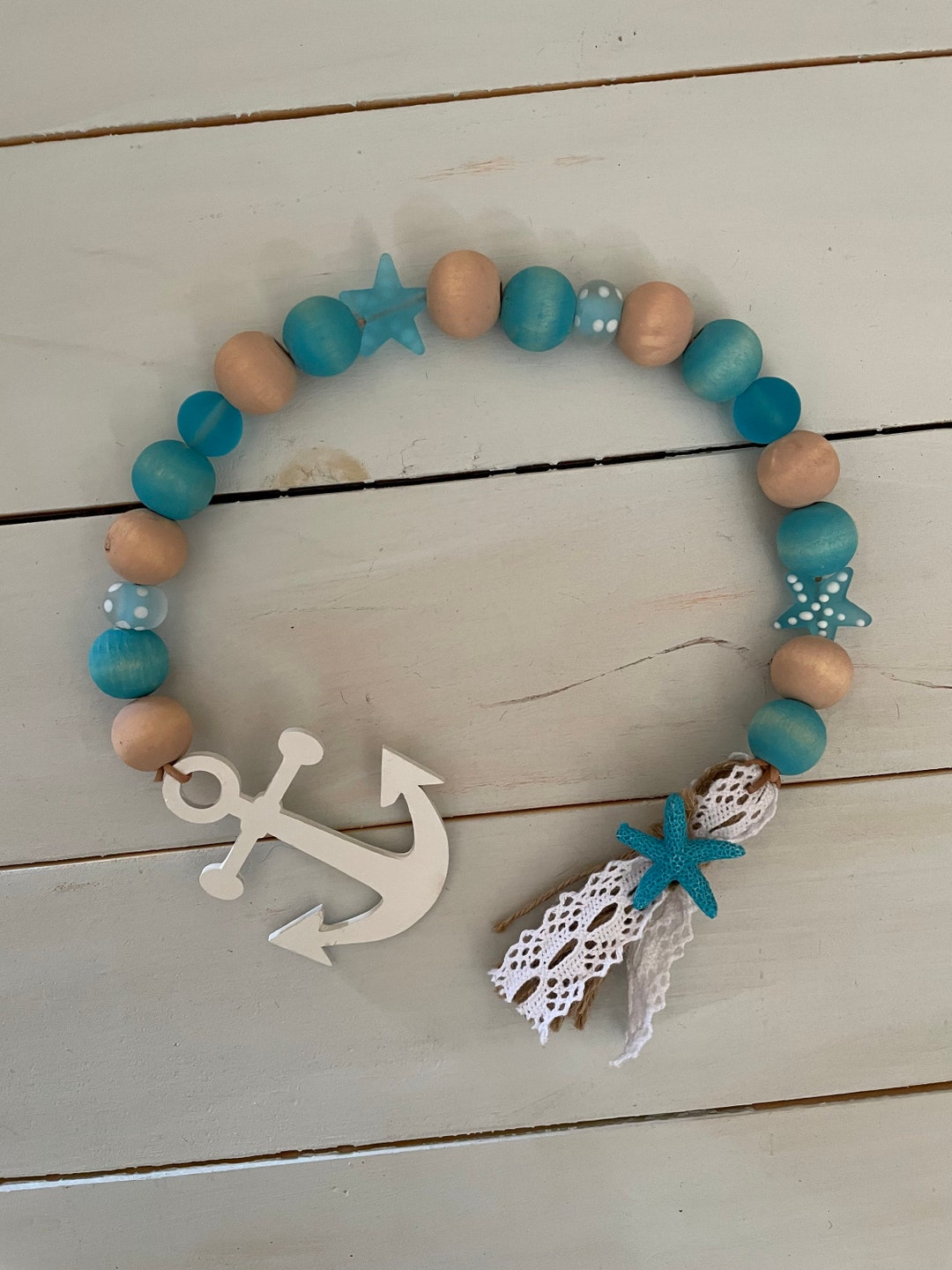 Nautical, Wood Bead Garland, Home Decor, Decor, Home Decorations ...