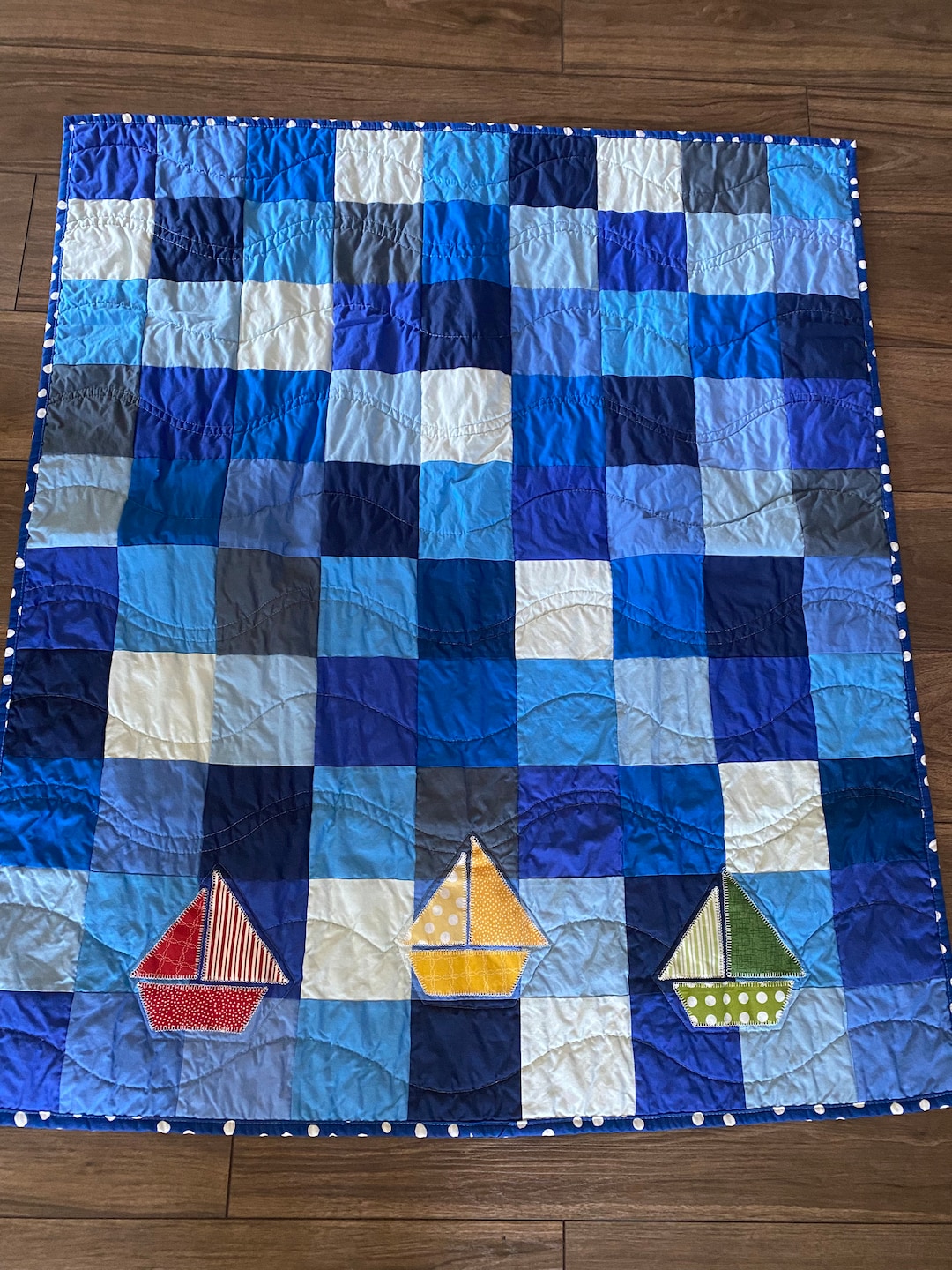 Sailboats Baby Quilt - Etsy