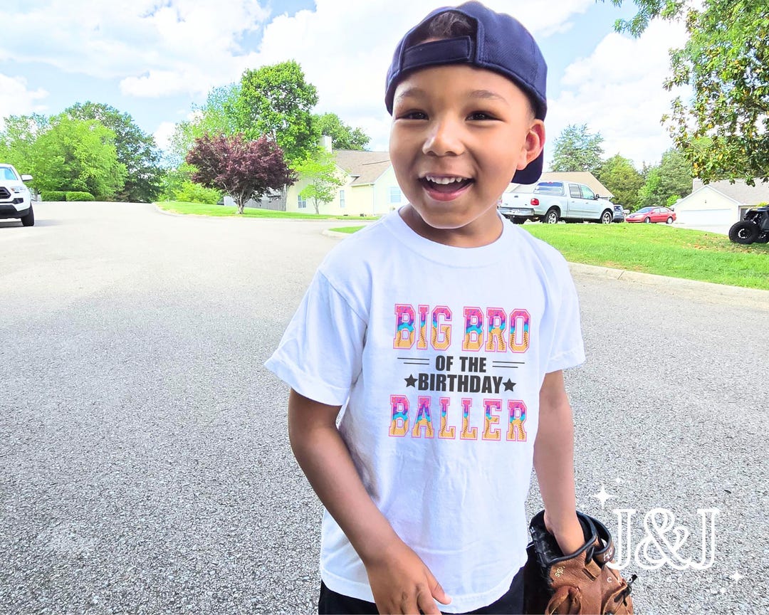 Comfort Colors Big Bro of the Birthday Baller Tee| Baseball Drip| Pink ...