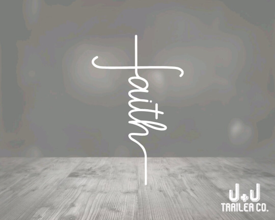 Faith Cross Permanent Decal // Vinyl Decals for Cups, Cars, Laptops and ...