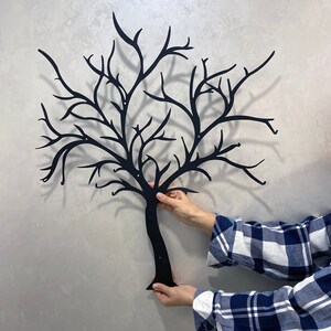 Tree Wall Decor, Wall Mount Hanger, Branch Steel Coat Hooks, Hanger ...