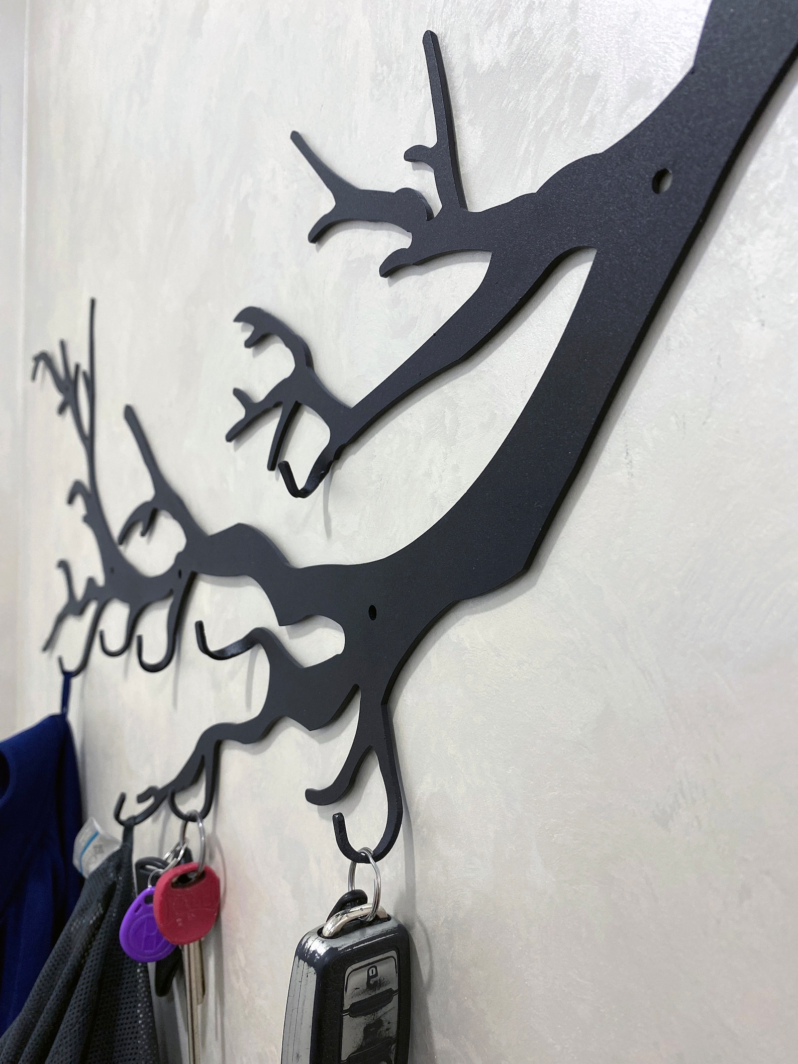 Wall Mounted Metal, Tree Branches With, Coat Rack,wall Mount Hanger ...
