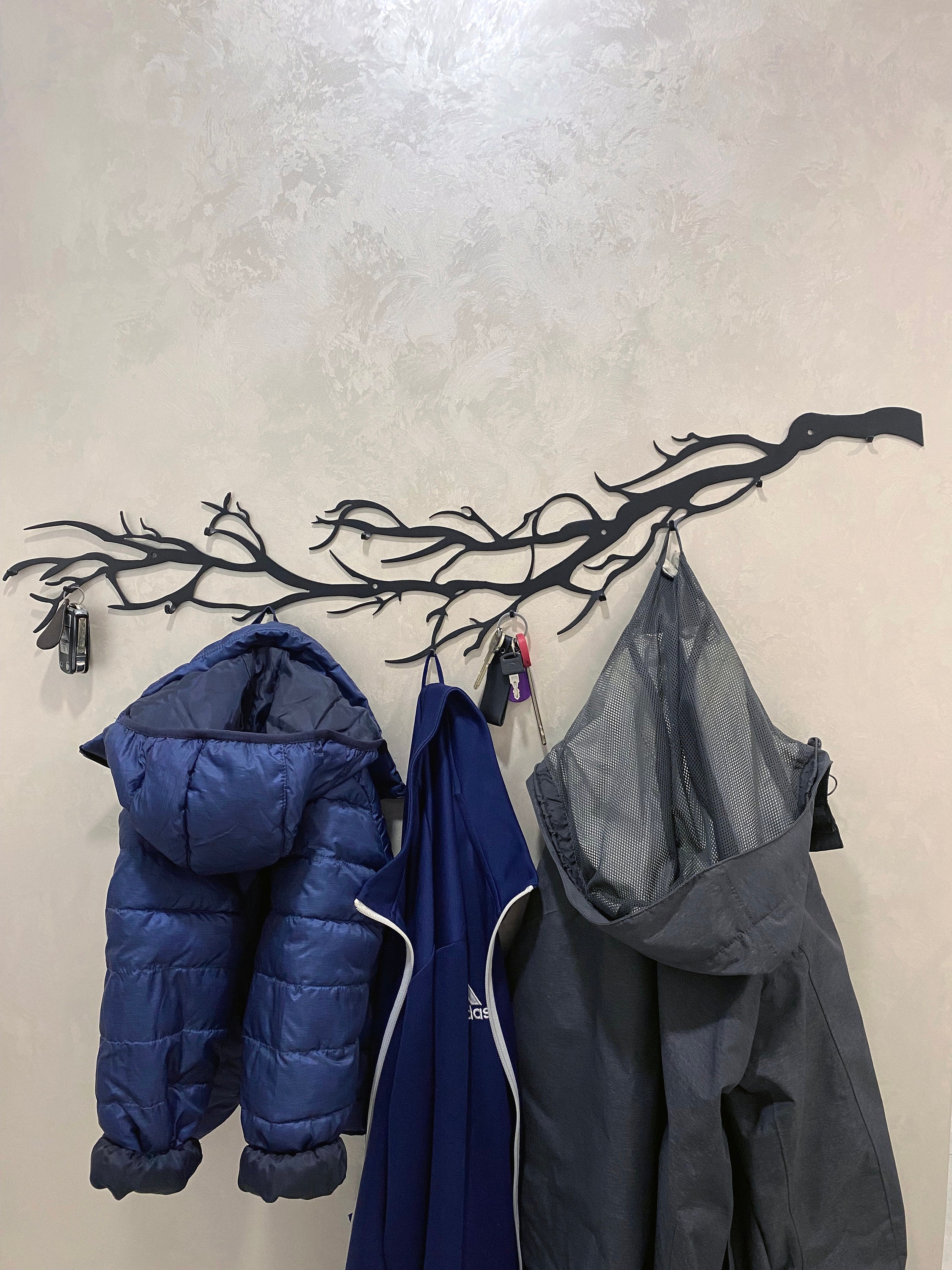 Tree Branch Coat Rack Wall, Metal Wall Art Coat Rack, Tree Coat Rack ...