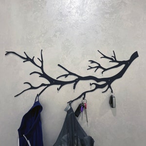 Wall Mounted Metal, Tree Branches With, Coat Rack,wall Mount Hanger ...