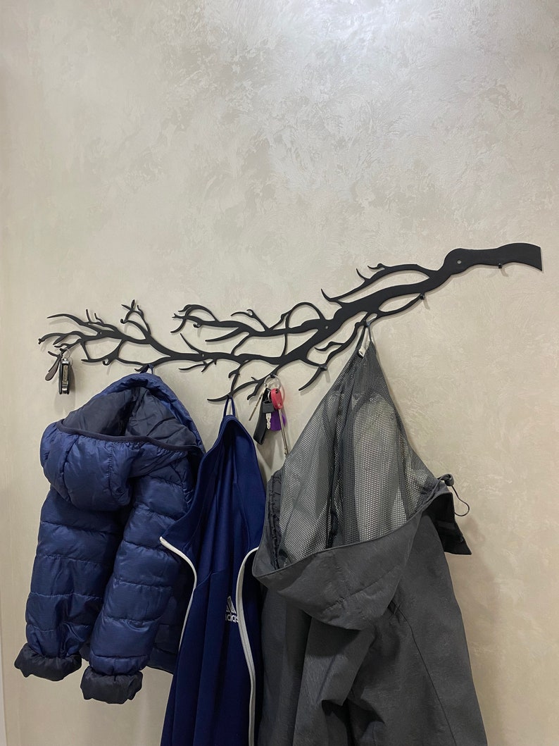 Tree Branch Coat Rack Wall, Metal Wall Art Coat Rack, Tree Coat Rack ...