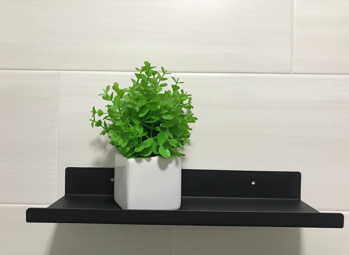 Black Metal Shelf, Frame Shelf, Decorative Wall Shelf, Rustic Furniture ...