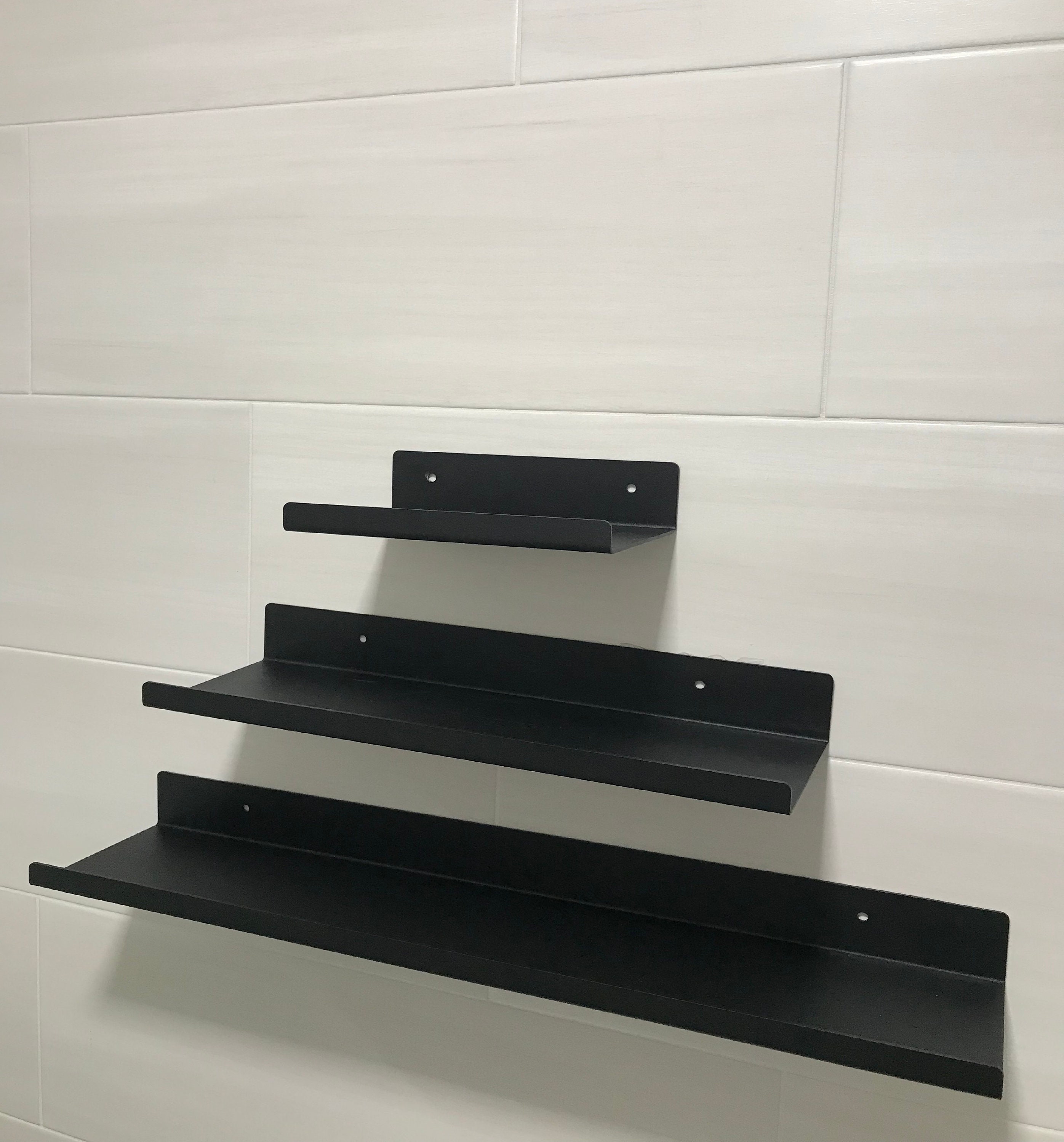 Black Metal Shelf, Frame Shelf, Decorative Wall Shelf, Rustic Furniture ...