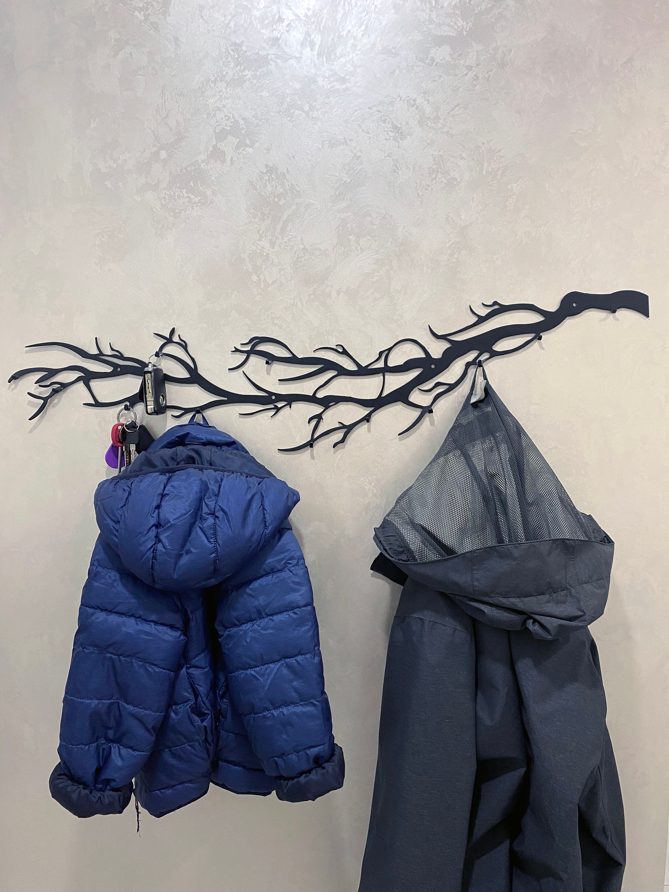 Tree Branch Coat Rack Wall, Metal Wall Art Coat Rack, Tree Coat Rack ...