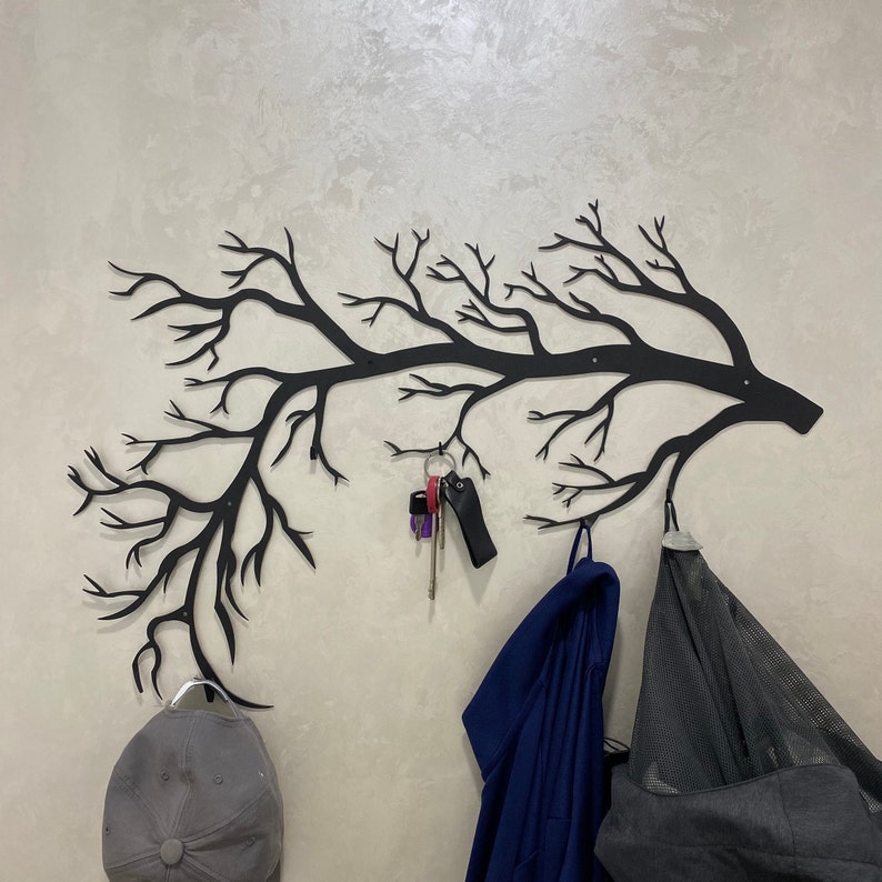 Tree Branch Coat Rack Wall, Metal Wall Art Coat Rack, Tree Coat Rack ...