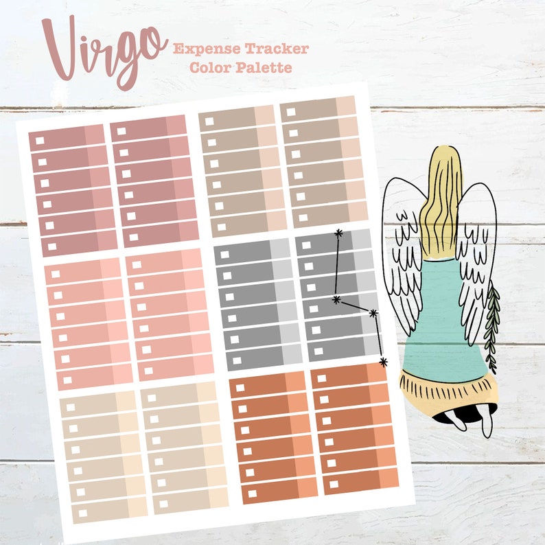PRINTABLE Virgo Themed Color Palette Expense Trackers 1.57 W X 0.39 H ...
