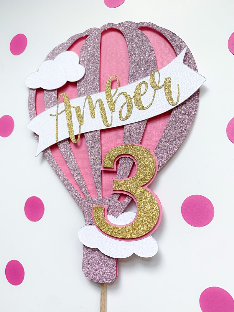 Personalised Hot Air Balloon Cake Topper - Etsy UK