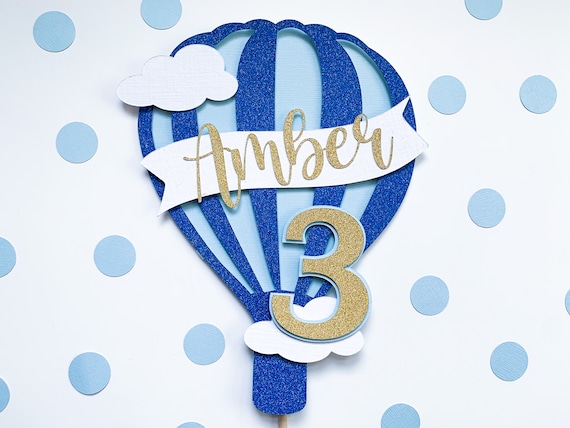 Personalised Hot Air Balloon Cake Topper | Etsy UK