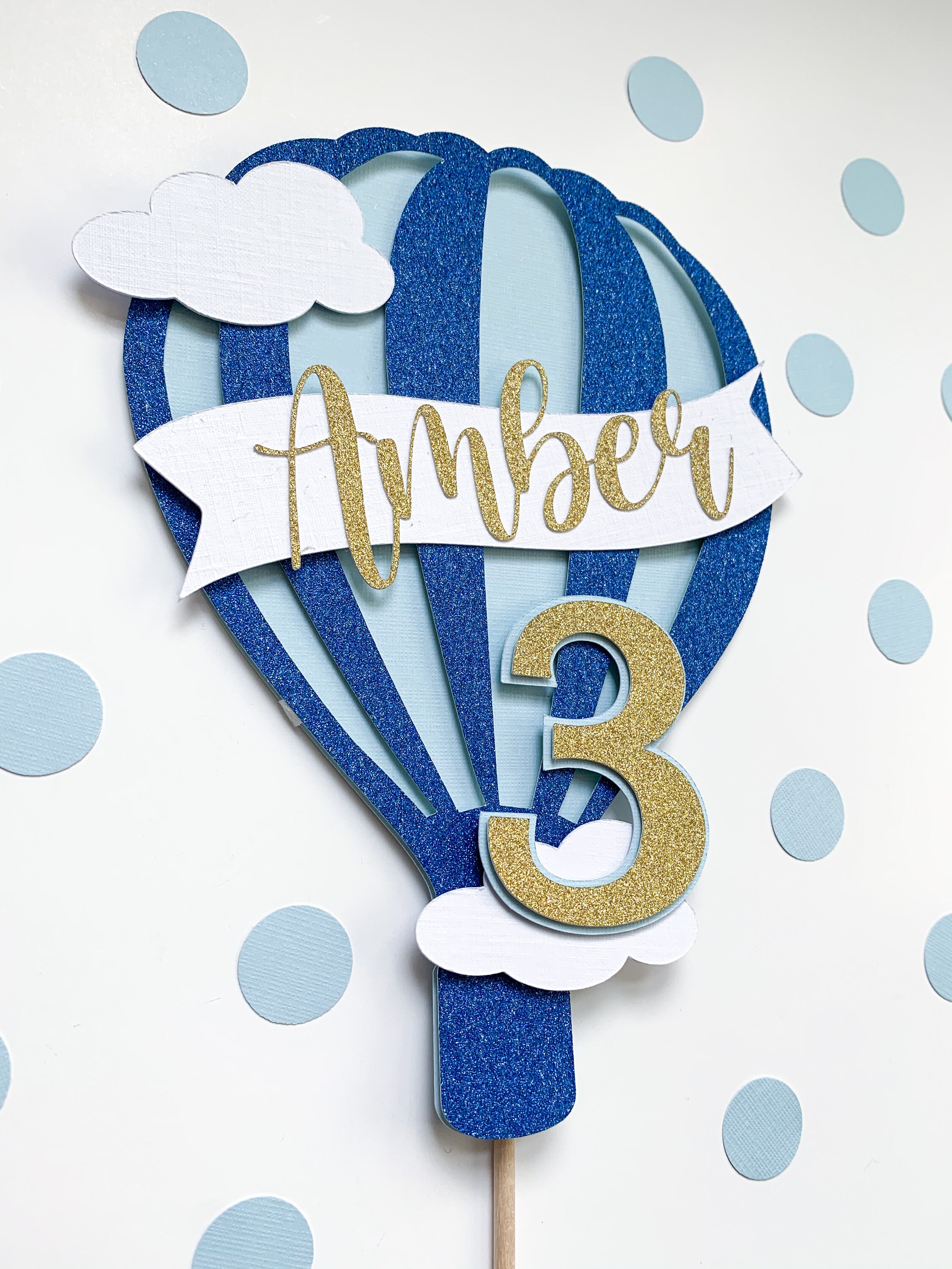 Personalised Hot Air Balloon Cake Topper - Etsy