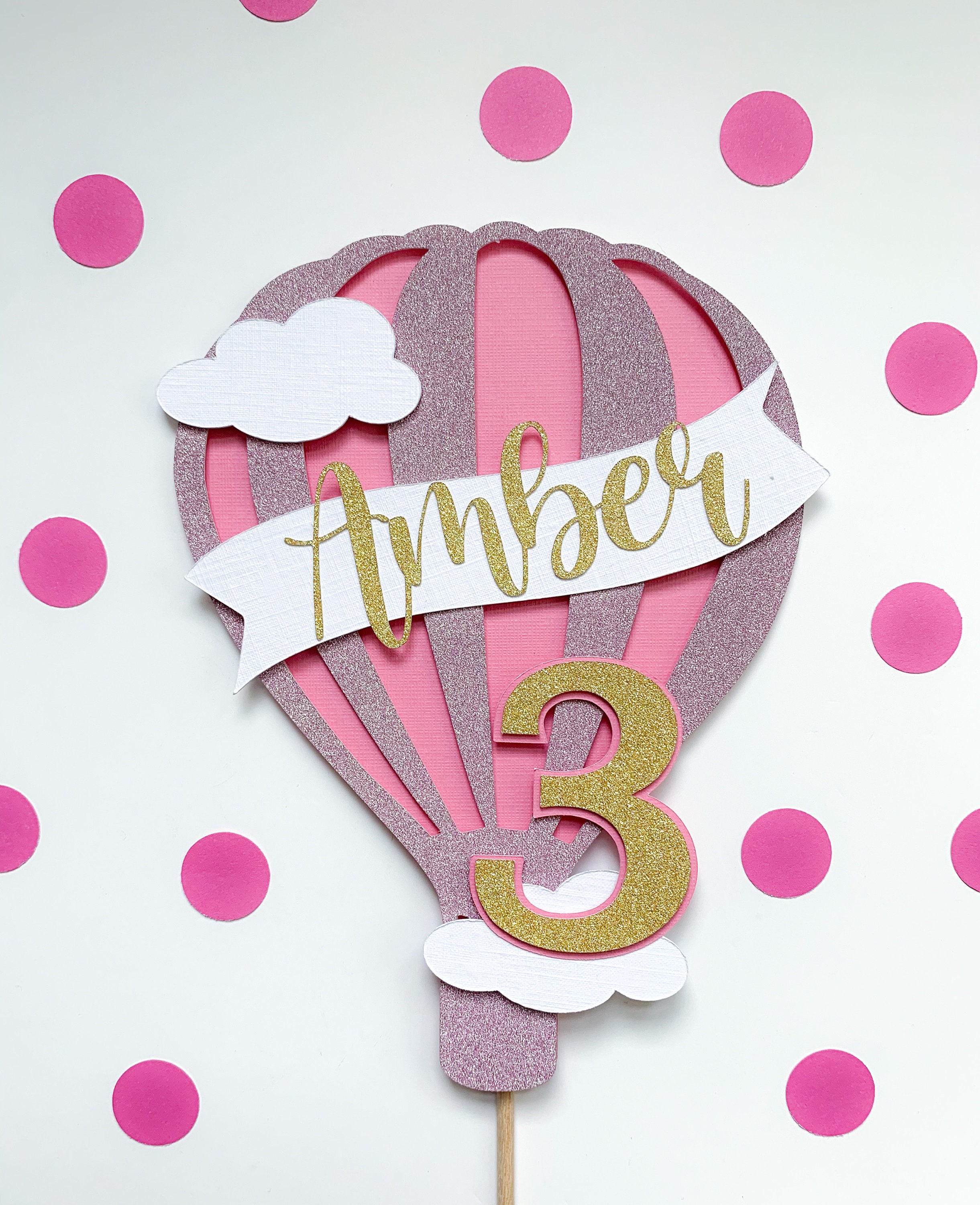 Personalised Hot Air Balloon Cake Topper - Etsy