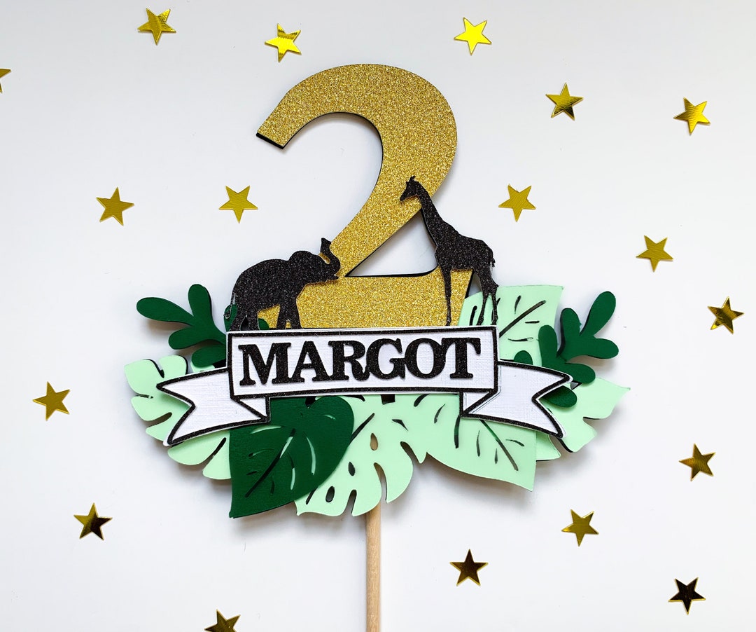Personalised Safari Themed Cake Topper / Safari Theme Party / Safari ...